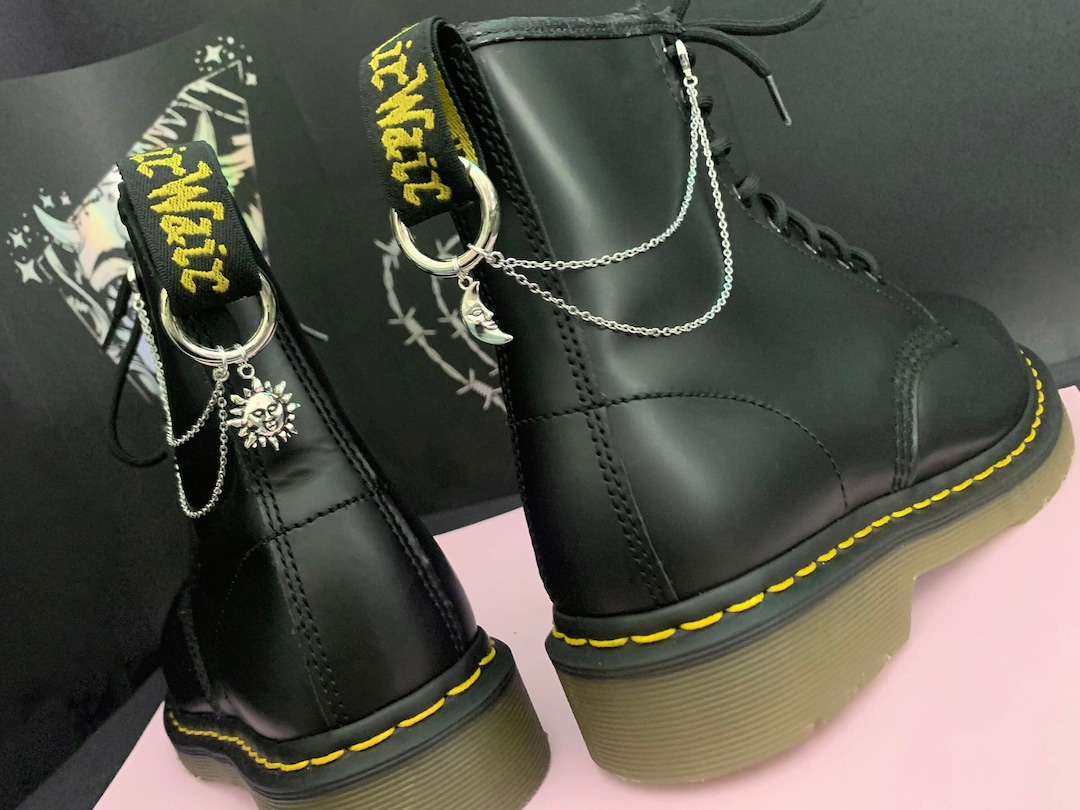 SUN & MOON Boot Chain Charm, Grunge Punk Charm, Shoe Accessories, Boot ...