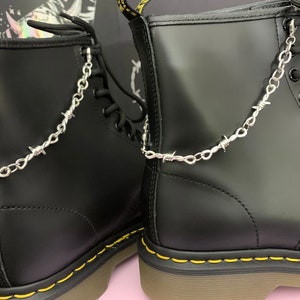 BARBED WIRE Boot Chain Charms, Hardware Grunge Charm, Shoe Accessories ...