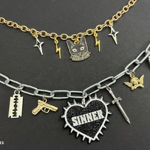 CUSTOM CHARM NECKLACE Build Your Own, Gothic Kitsch Necklace, Create ...