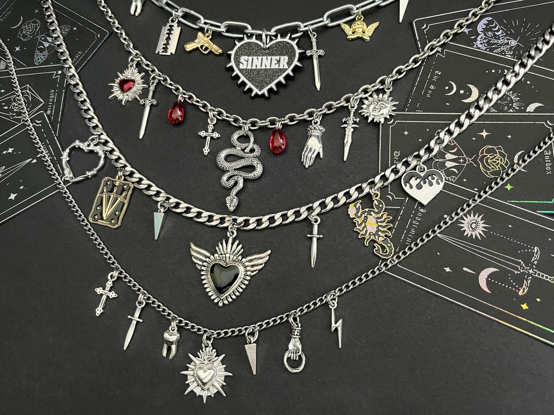 CUSTOM CHARM NECKLACE Build Your Own, Gothic Kitsch Necklace, Create ...