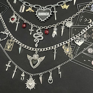 CUSTOM CHARM NECKLACE Build Your Own, Gothic Kitsch Necklace, Create ...