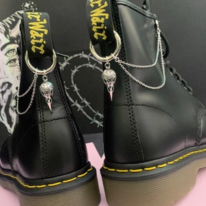 ORNATE RAVEN SKULL Boot Chain Charms, Grunge Punk Charm, Shoe ...