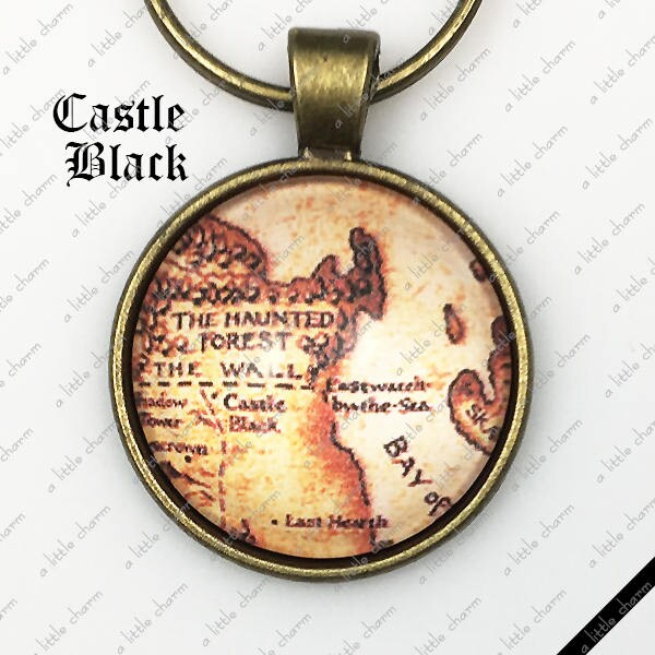 Game of Thrones ~ Westeros, Castle Black, Winterfell Map Bronze Key Fob ...