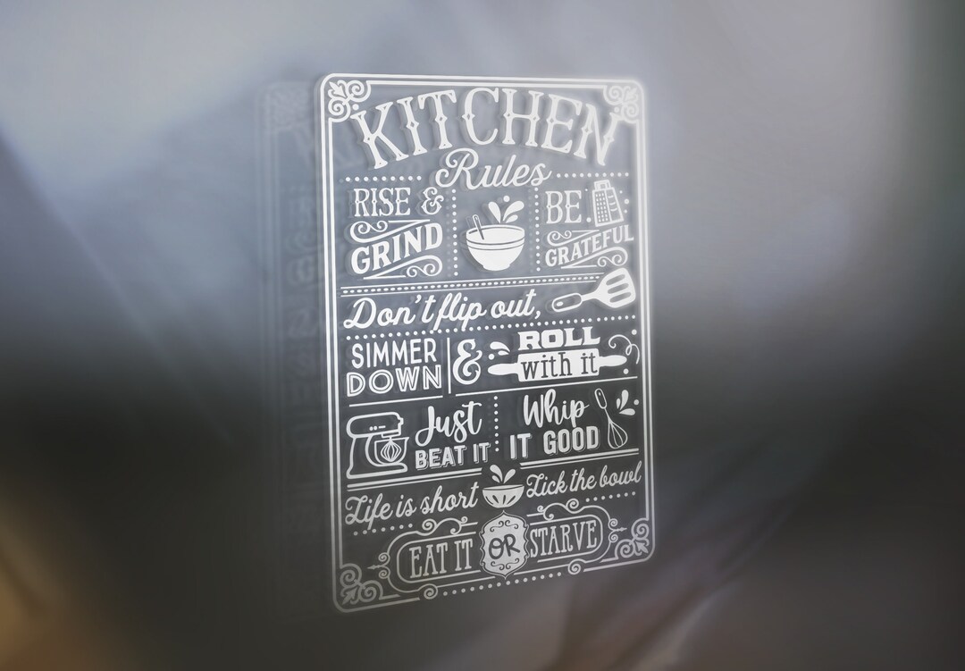 Kitchen Rules SVG, Funny Kitchen Sign SVG, Laser engraved kitchen svg ...