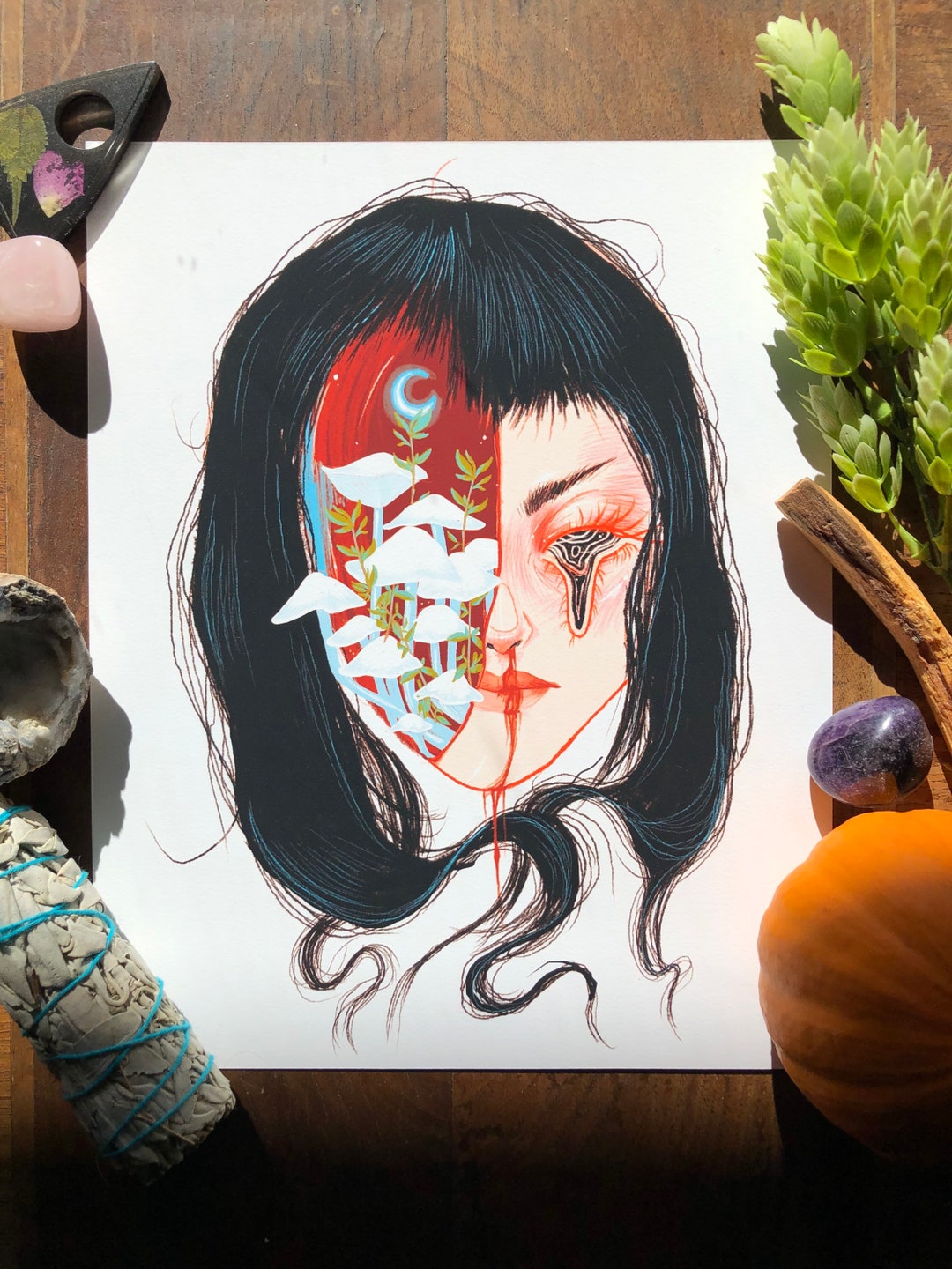 Garden of Magick Art Print: Witchy Body Horror, Mushrooms (8x10) - Etsy