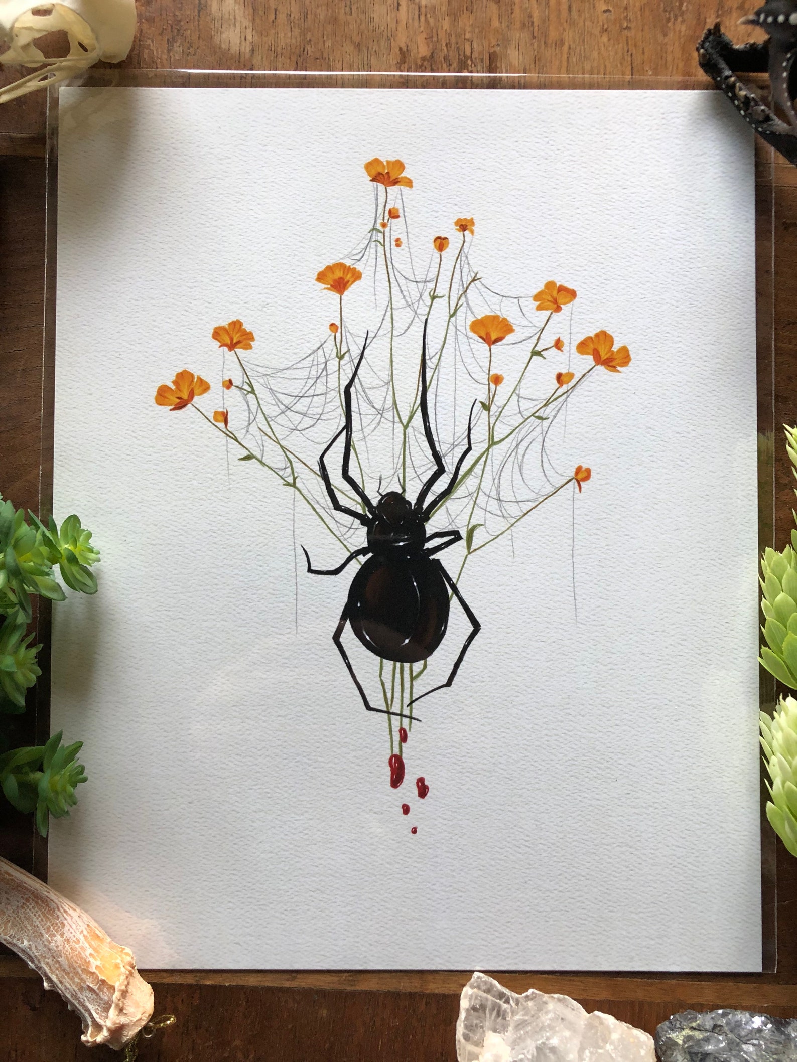 Spider / 8 X 10 Matte Art Print / Dark Art / Spider / Spooky / - Etsy