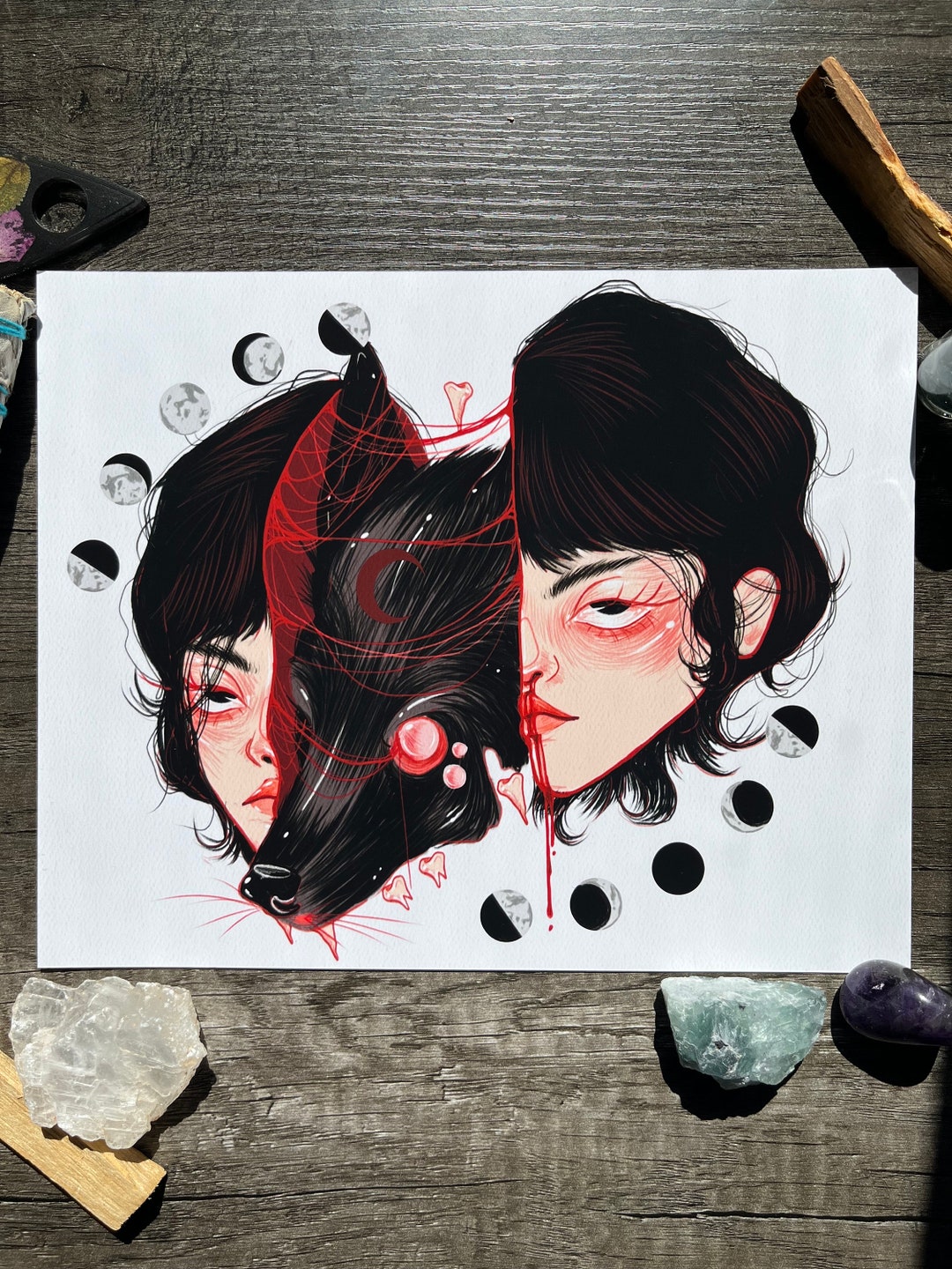 Curse of the Full Moon Art Print: Dark Body Horror Wolf (8x10) - Etsy