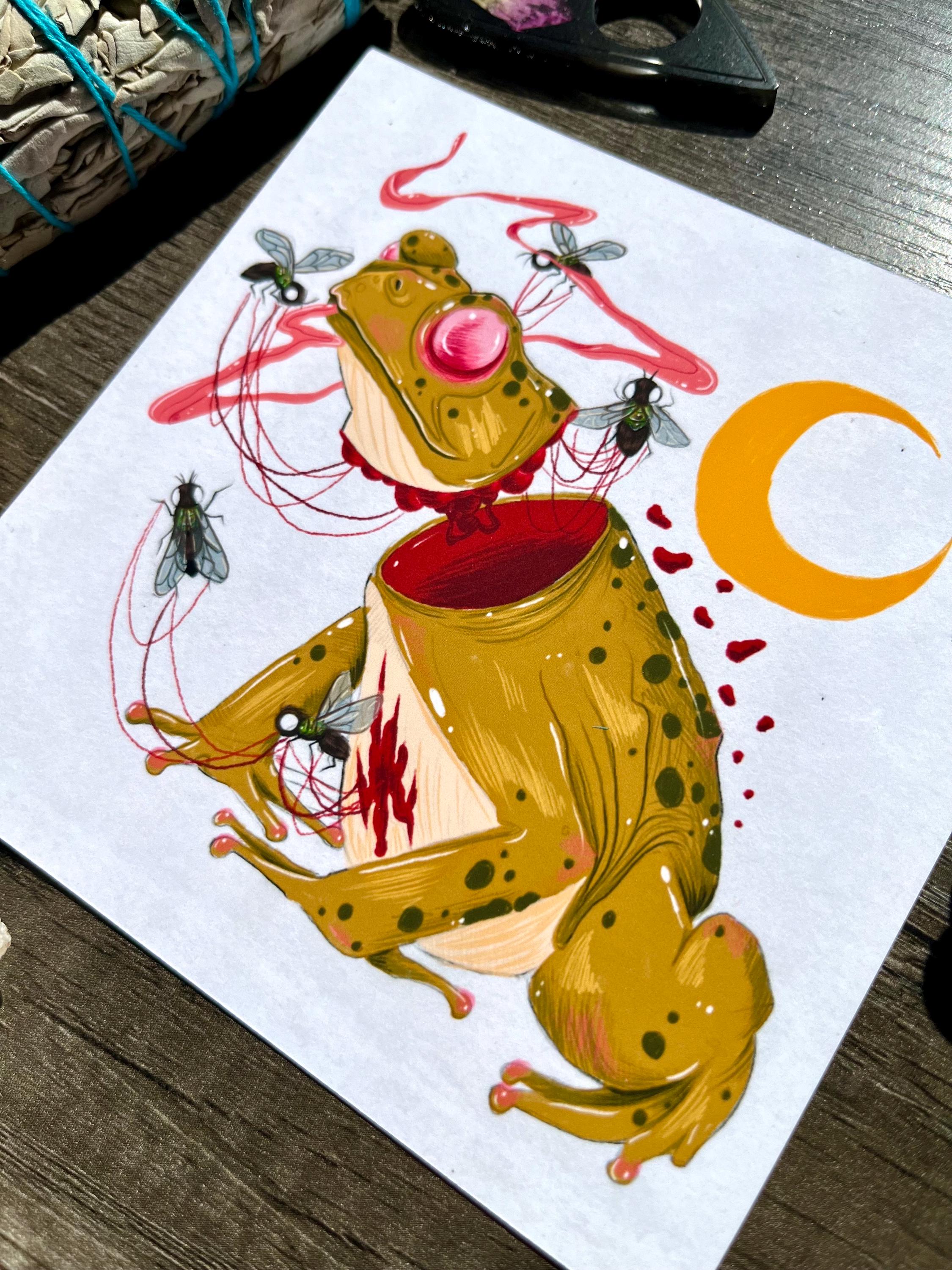 Bufo (in Color) / 5 X 5 Matte Art Print / Dark Art / Creepy / Toad ...