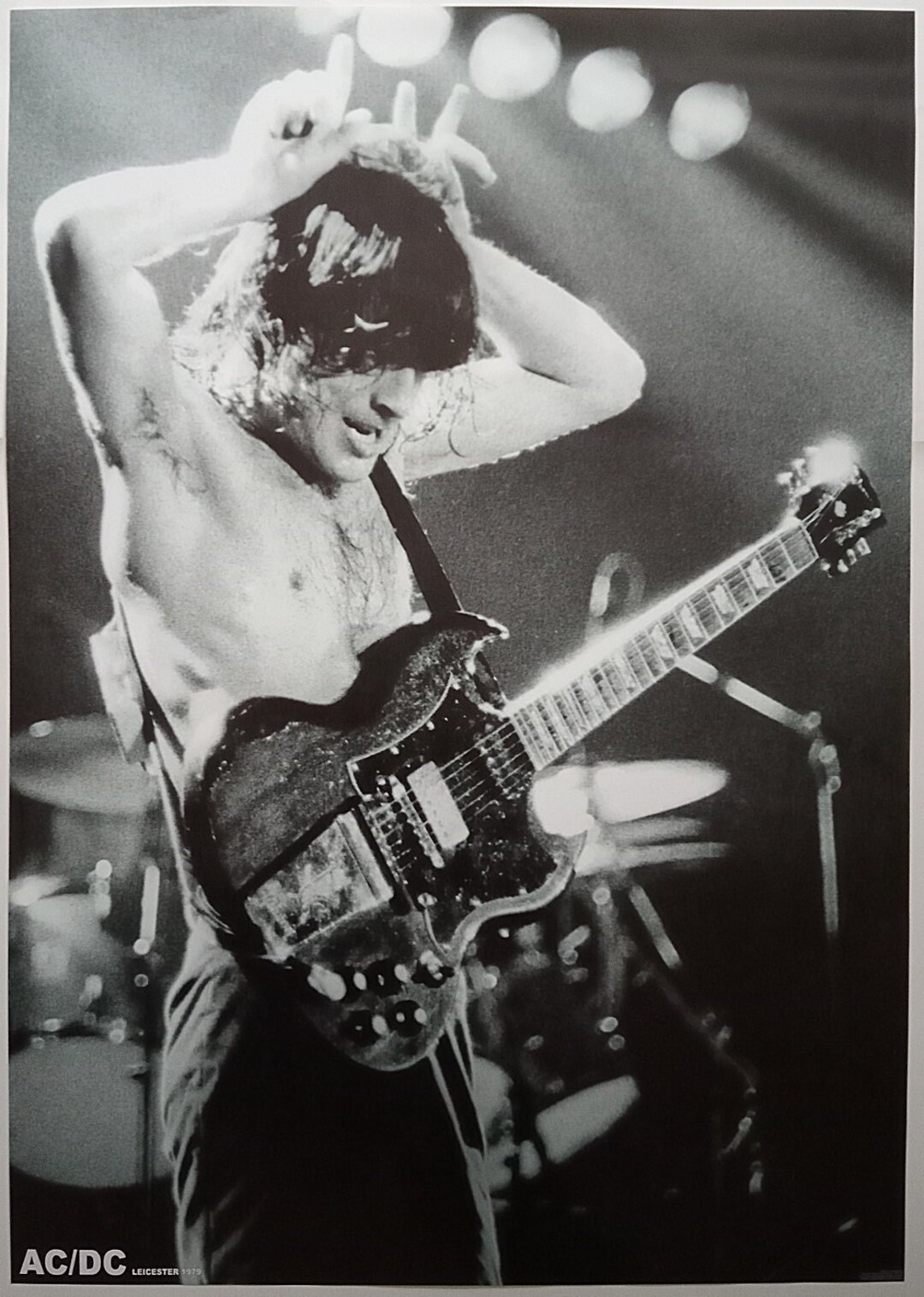 AC/DC Poster Angus Young on Stage Leicester 1979 Highway to Hell Period ...