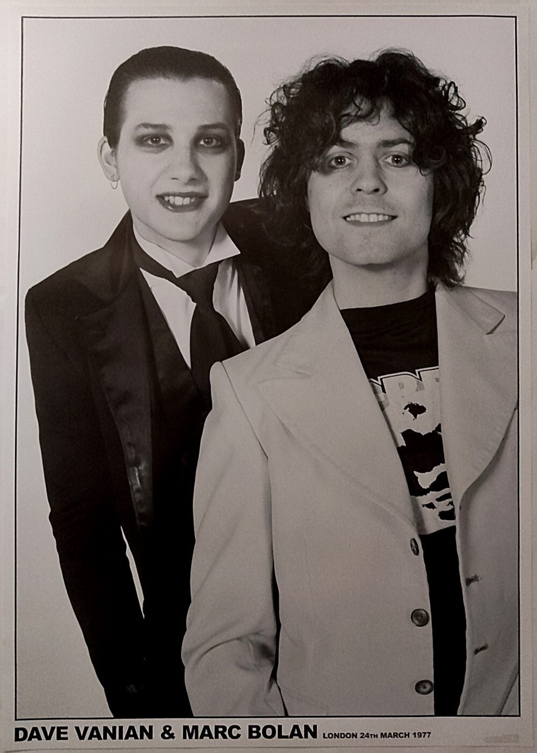 PUNK POSTER the Damned Dave Vanian & Marc Bolan of T. Rex London 1977 ...
