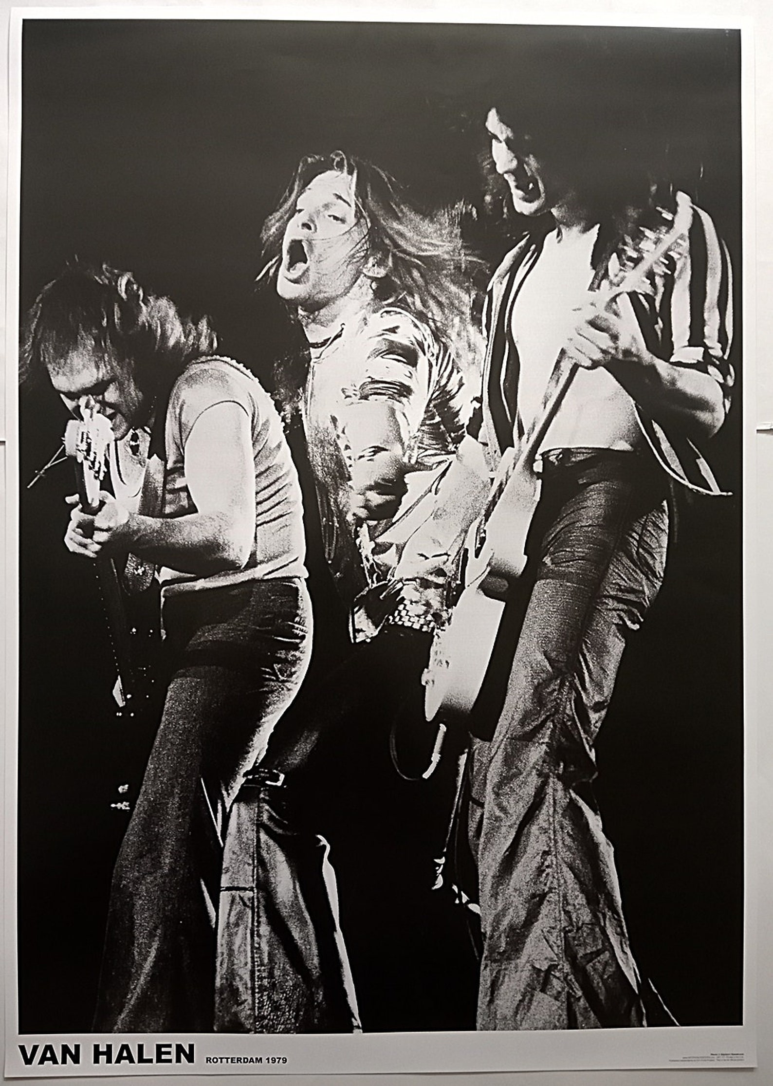 VAN HALEN Poster David Lee Roth Eddie Van Halen on Stage Rotterdam ...