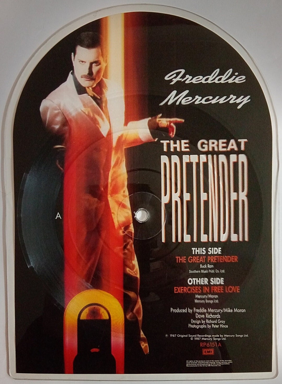 QUEEN Vinyl Freddie Mercury the Great Pretender Original 1987 UK Shaped ...
