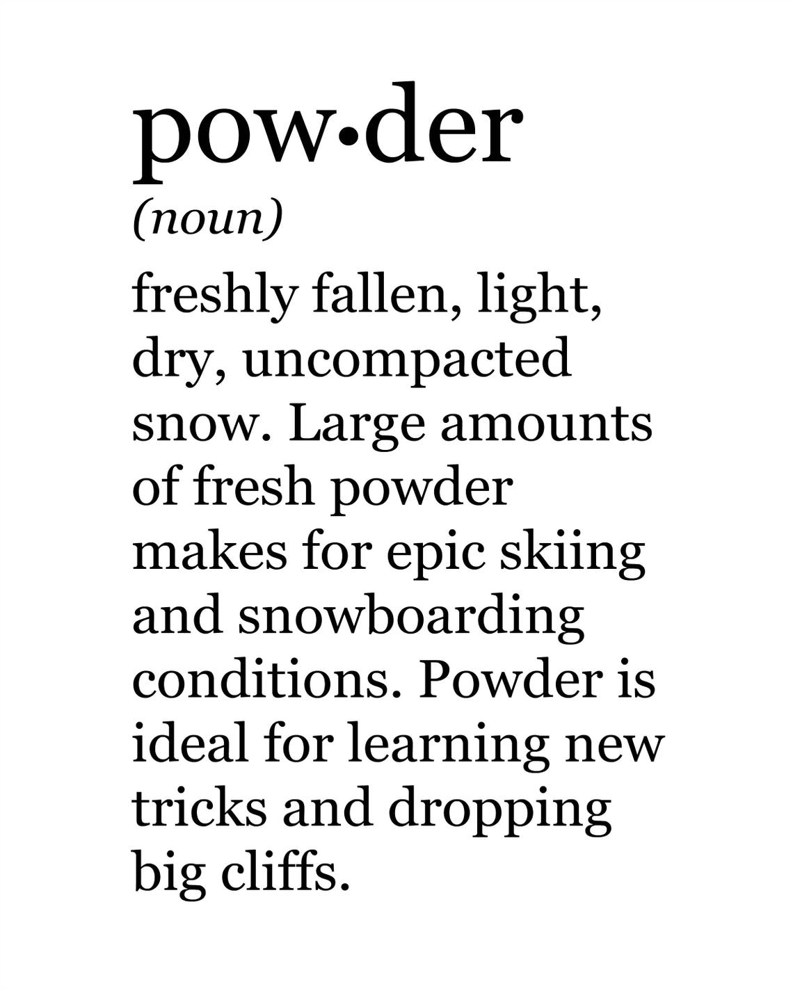 Powder Definition Print PRINTABLE ART Digital Download | Etsy