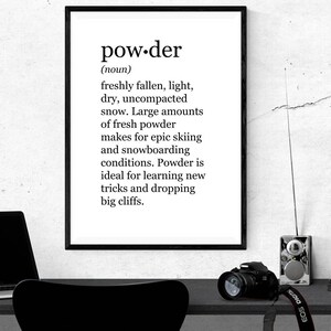 Powder, Definition Print, PRINTABLE ART, Digital Download, Snowboard ...