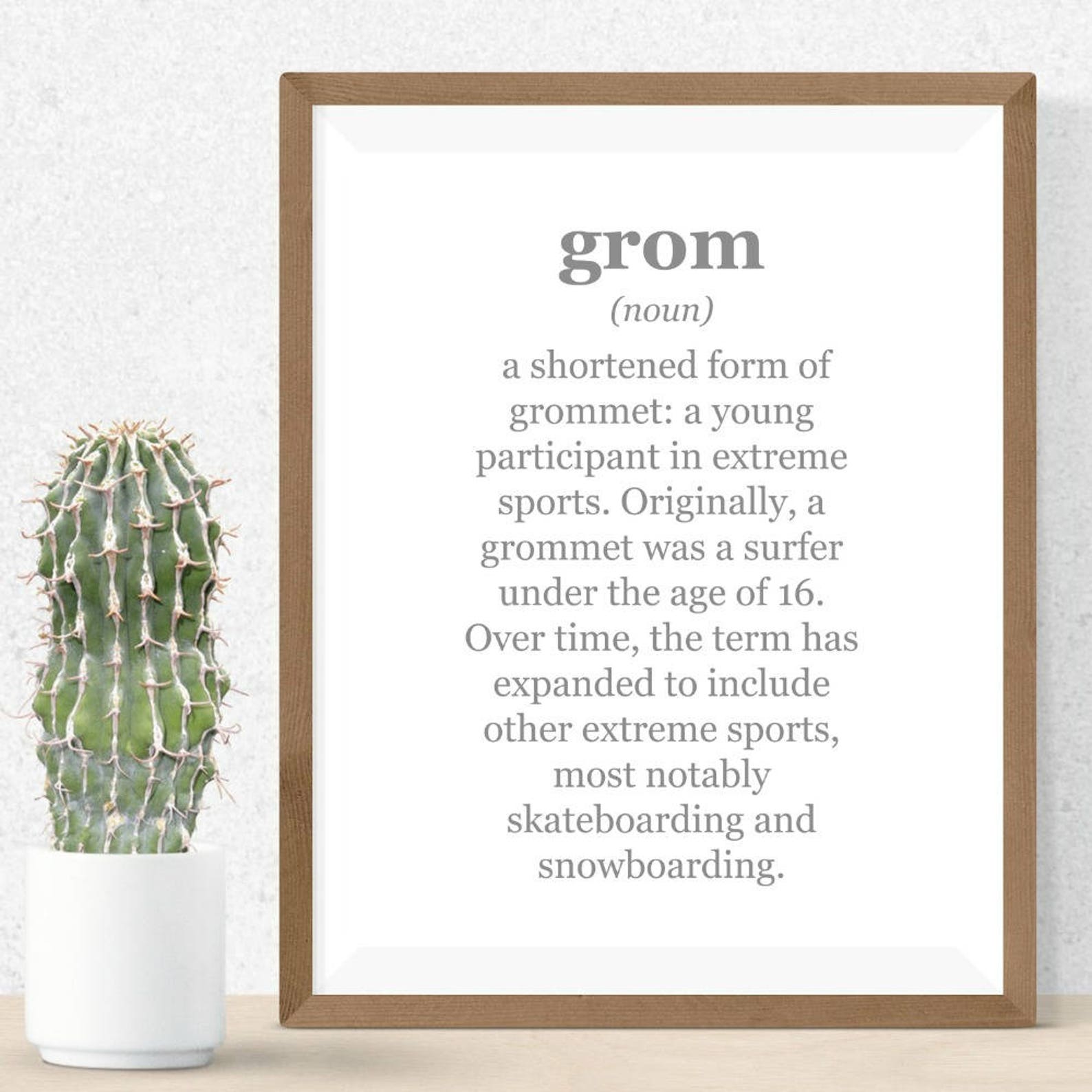 Grom Definition, PLUS BONUS PRINT, Kids Room Decor, Kids Prints, Kids ...
