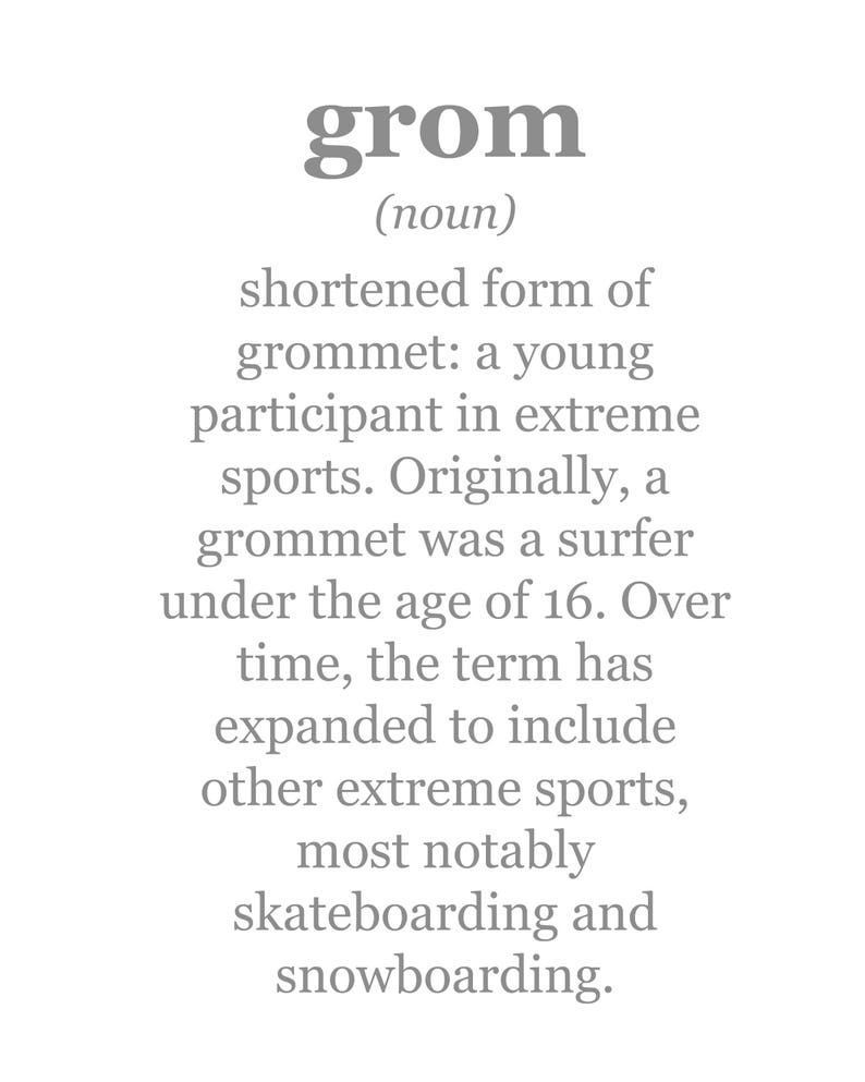 Grom Definition, PLUS BONUS PRINT, Kids Room Decor, Kids Prints, Kids ...