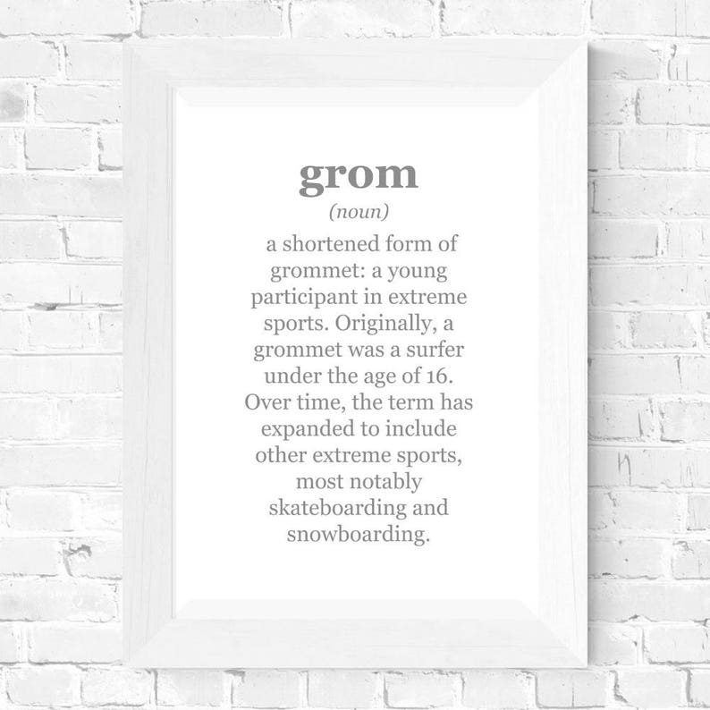 Grom Definition, PLUS BONUS PRINT, Kids Room Decor, Kids Prints, Kids ...