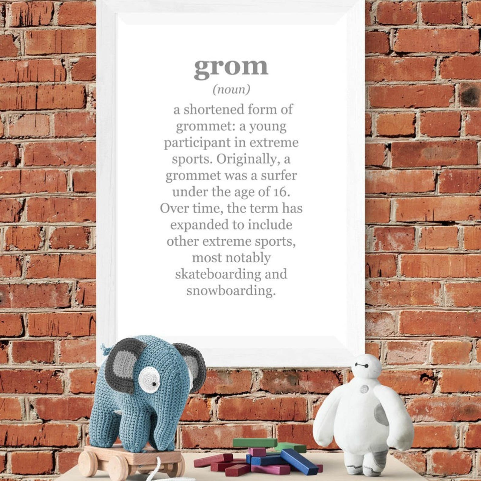 Grom Definition, PLUS BONUS PRINT, Kids Room Decor, Kids Prints, Kids ...