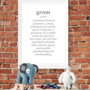 Grom Definition, PLUS BONUS PRINT, Kids Room Decor, Kids Prints, Kids ...