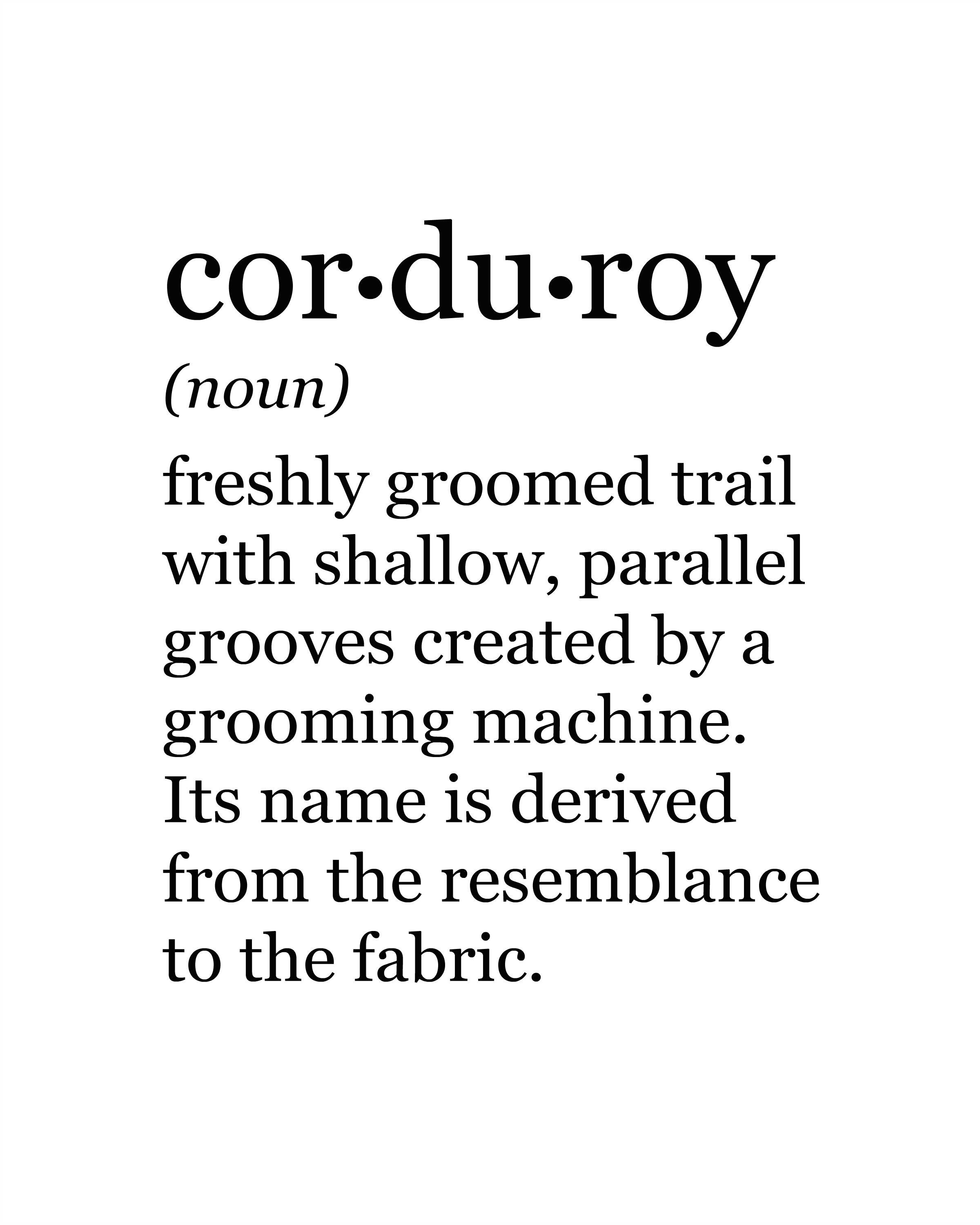 Corduroy Definition Print PRINTABLE ART Digital Download - Etsy
