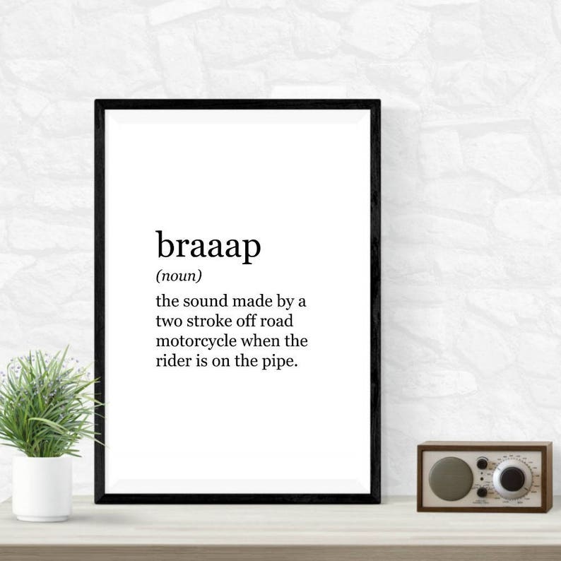 Braaap (noun), Definition Print, PRINTABLE ART, Digital Download ...