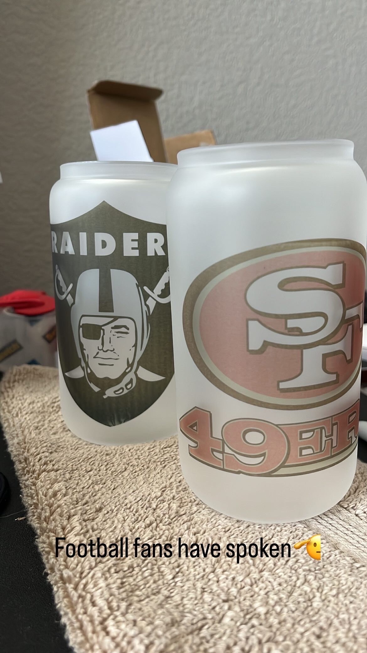 NFL Logo Frosted Glass Beer Can 16oz - Etsy