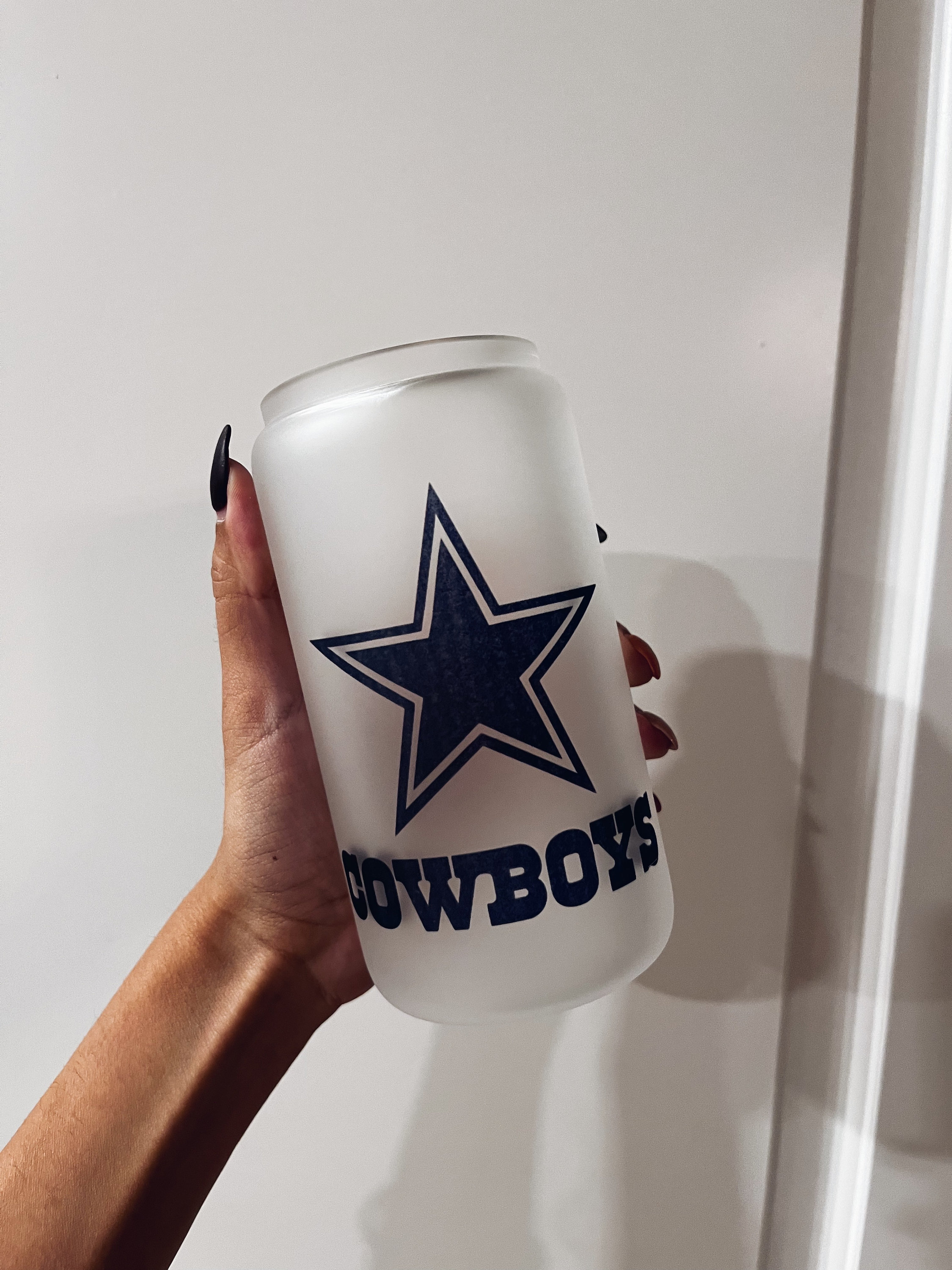 NFL Logo Frosted Glass Beer Can 16oz - Etsy