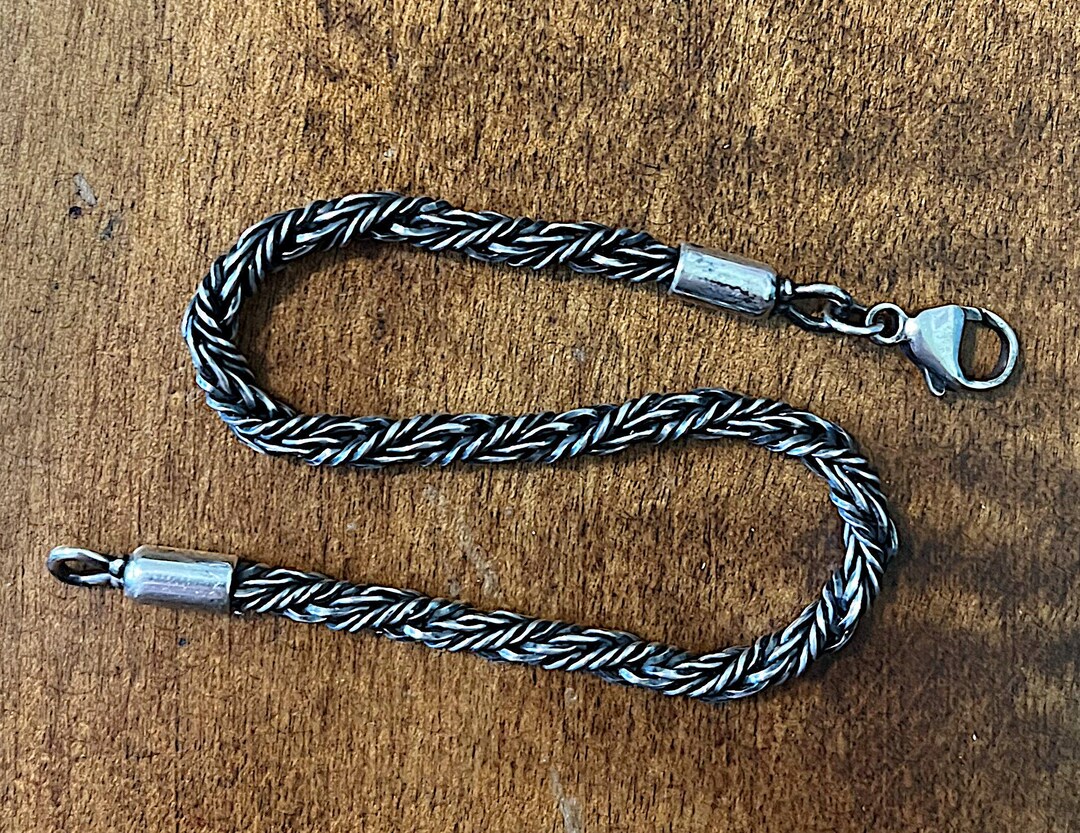 4mm Sterling Silver Twisted Foxtail Rope Bracelet - Etsy