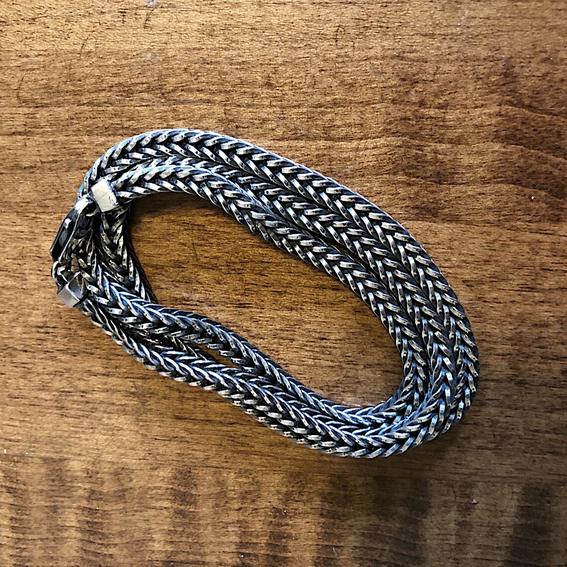3.5mm Square Foxtail Oxidized Sterling Silver Necklace Chain - Etsy