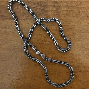3.5mm Square Foxtail Oxidized Sterling Silver Necklace Chain - Etsy