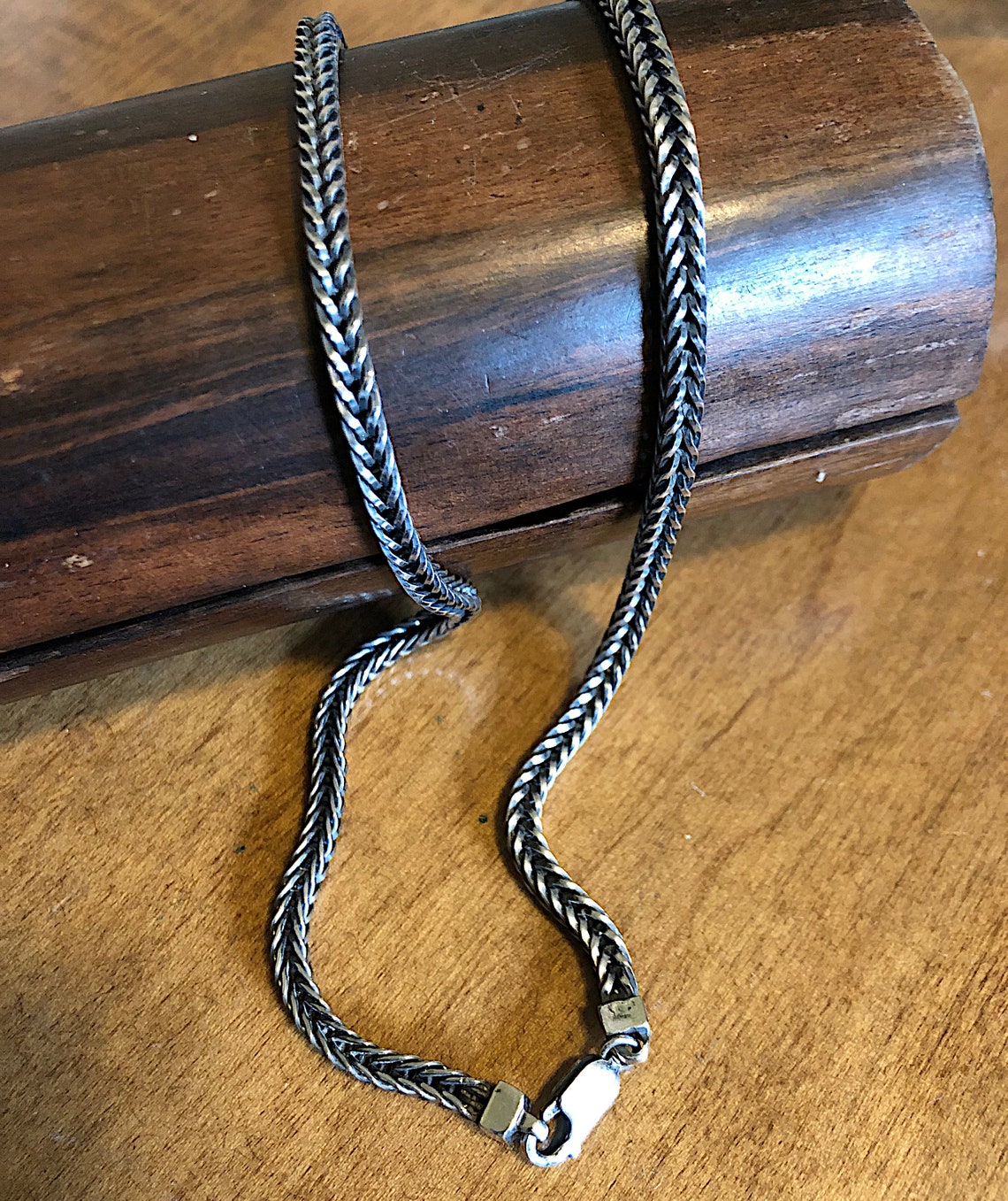 3.5mm Square Foxtail Oxidized Sterling Silver Necklace Chain - Etsy
