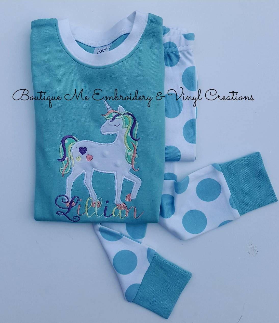 Unicorns Pajamas Toddler Girl's Pajamas Cute Unicorn Pajamas Rainbow Name Unicorn Two Peice Pjs ...