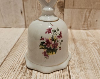 Enesco Imports Japan Porcelain Bell. Small, Delicate, White With Pink ...