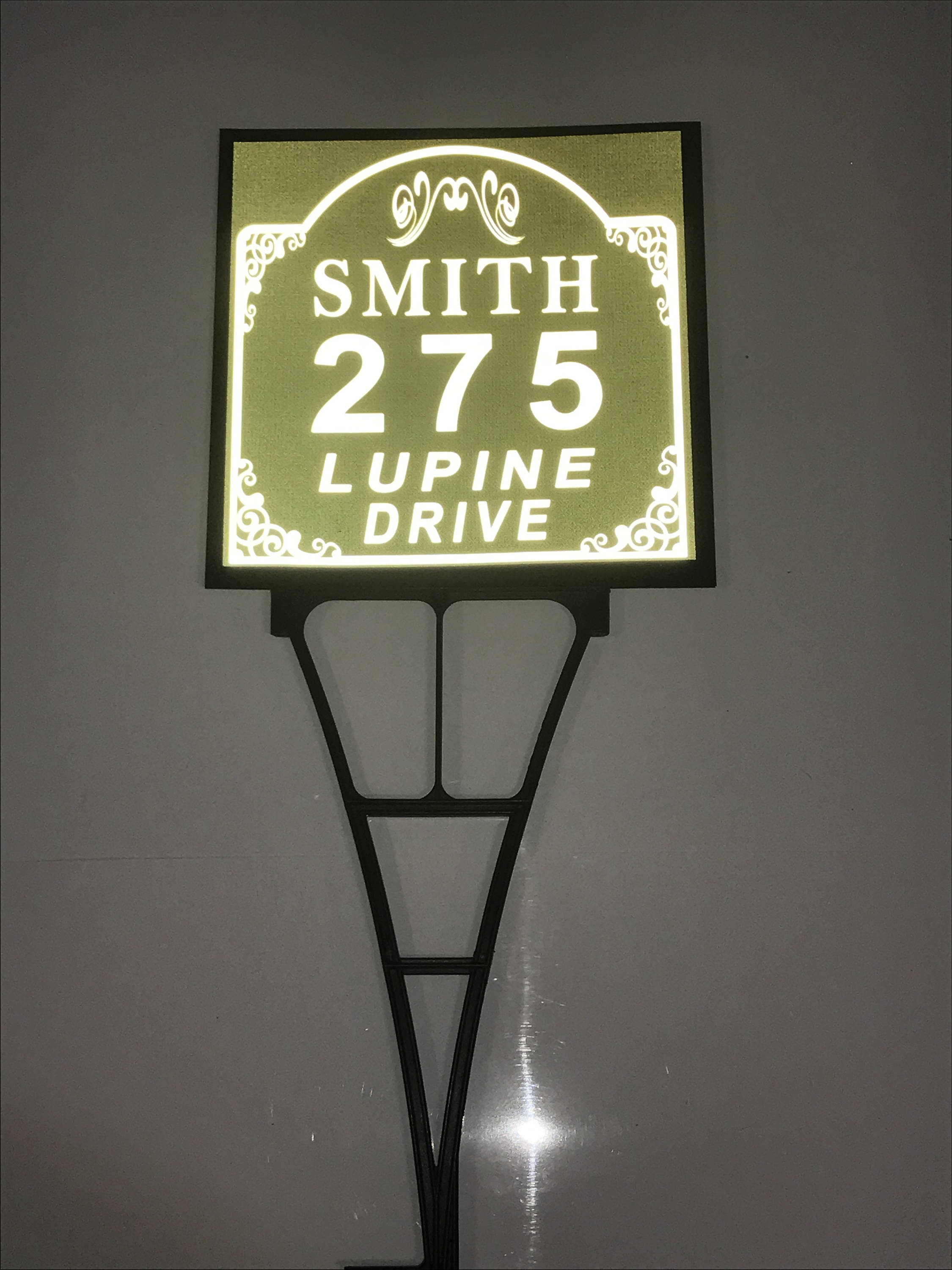 Reflective Black & White Vintage Top Yard Address Sign Yard Sign House ...