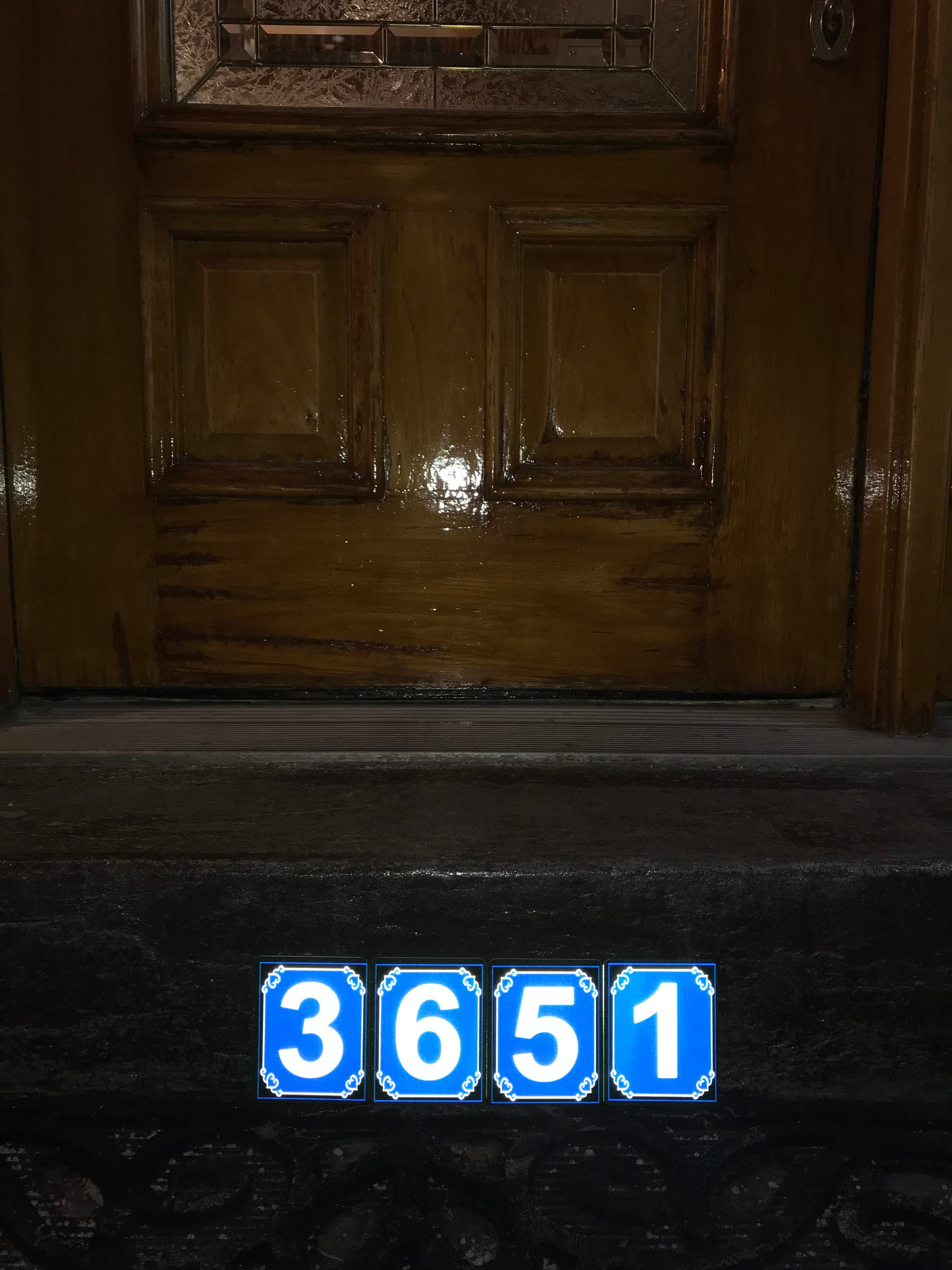 Blue Hearts Reflective Address Tiles - Etsy