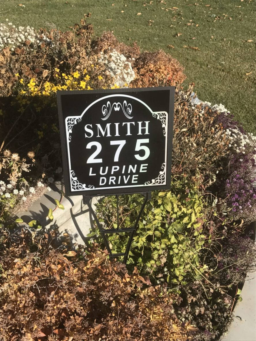 Reflective Black & White Vintage Top Yard Address Sign Yard Sign House ...