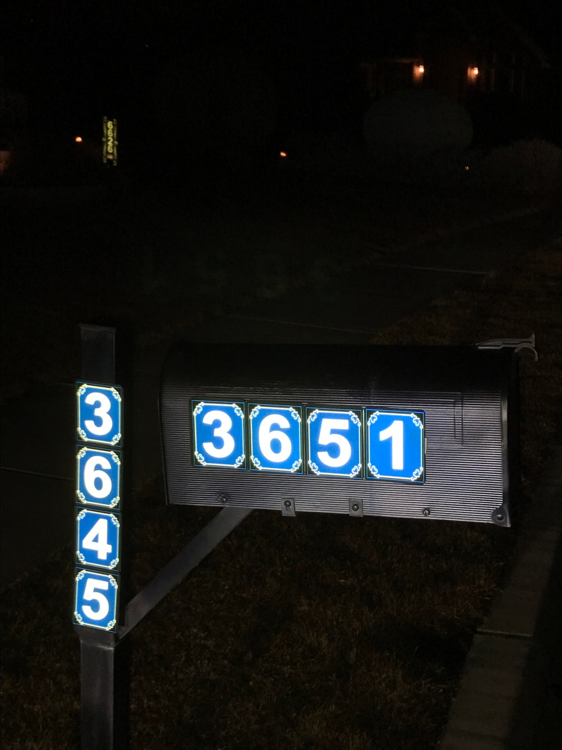 Blue Hearts Reflective Address Tiles - Etsy