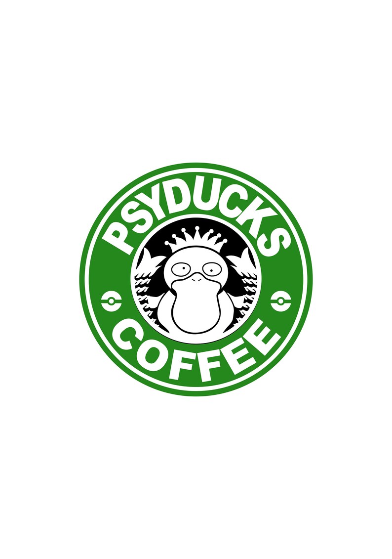 Funny Psyduck Coffee Star Bucks Poke Parody Files for Art T-shirts ...