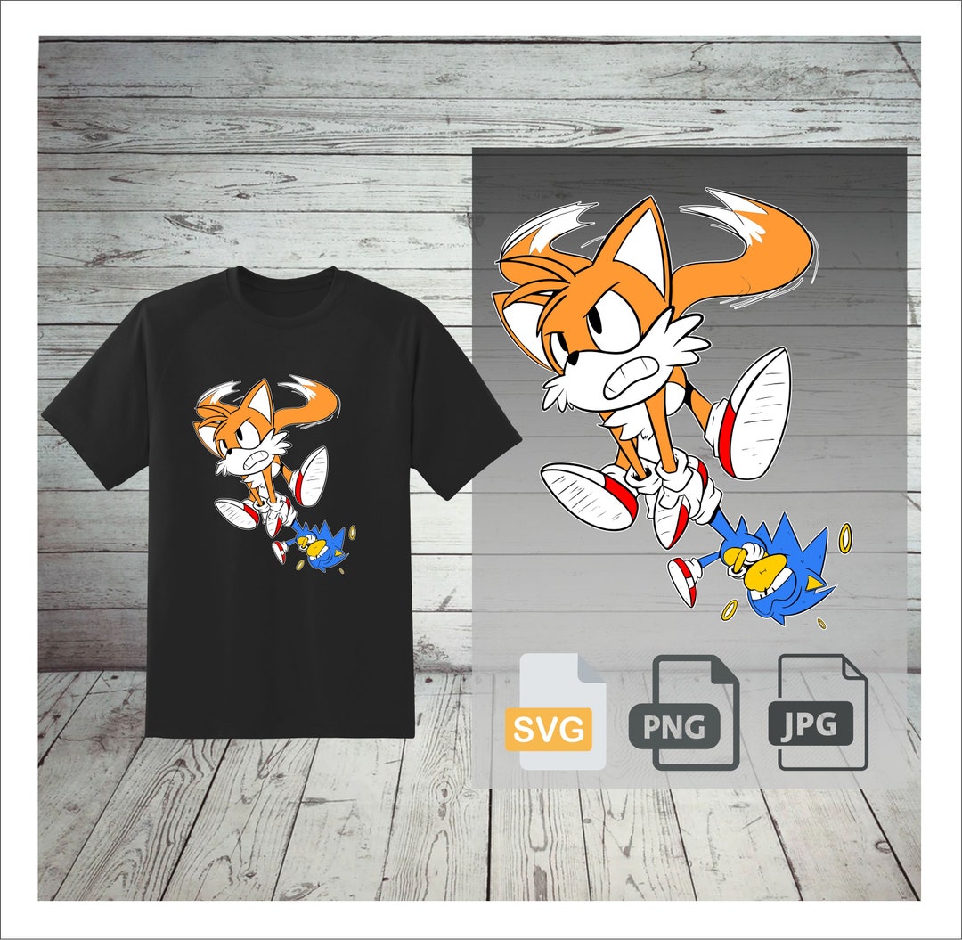 Sonic & Tails Digital Clipart for Tshirts Cutter Decals Cups Wallart ...