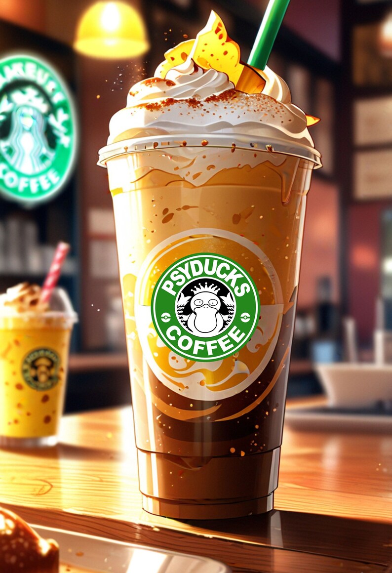 Funny Psyduck Coffee Star Bucks Poke Parody Files for Art T-shirts ...