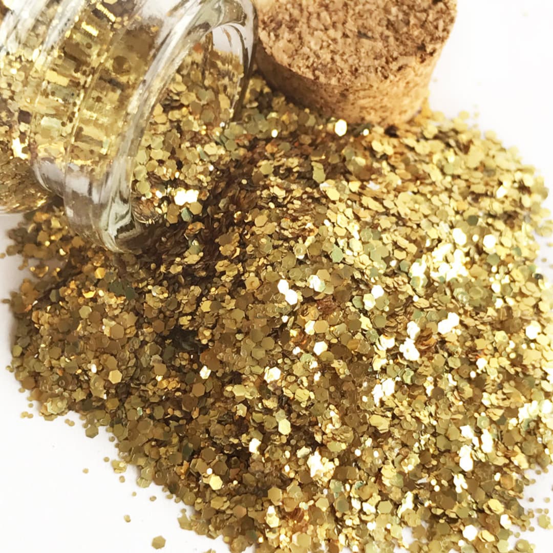 BIODEGRADABLE GLITTER - Eco Friendly Glitter in Gold Glitter Glitter - Etsy