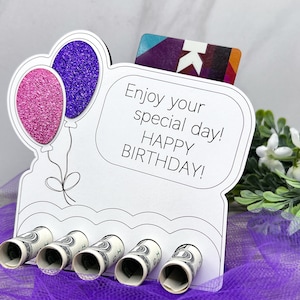 Sparkly Happy Birthday Money and Gift Card Holder, Unique Greeting Card ...