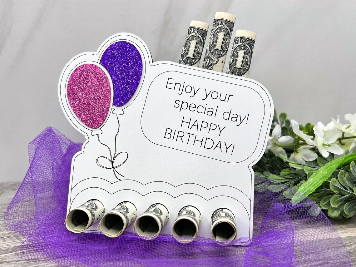 Sparkly Happy Birthday Money and Gift Card Holder Unique - Etsy