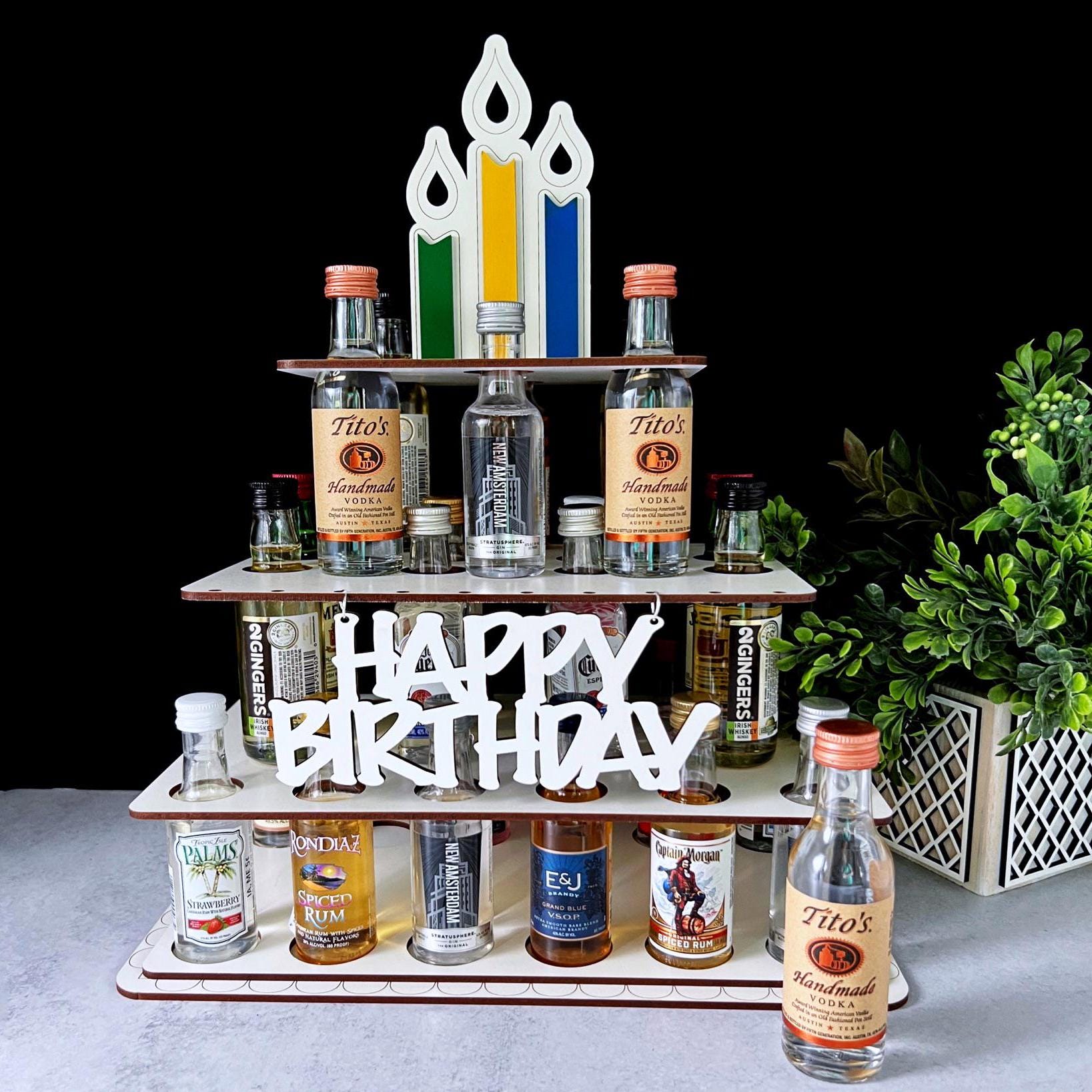 Alcohol Birthday Arrangement Alcohol Bar Vintage Poster Colorful Stock