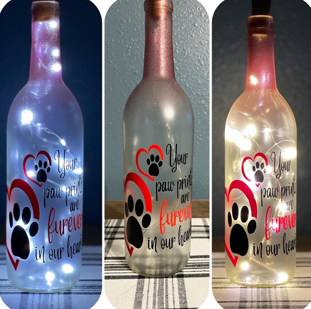 Animal Memorial Gift Light up Wine Bottle - Etsy