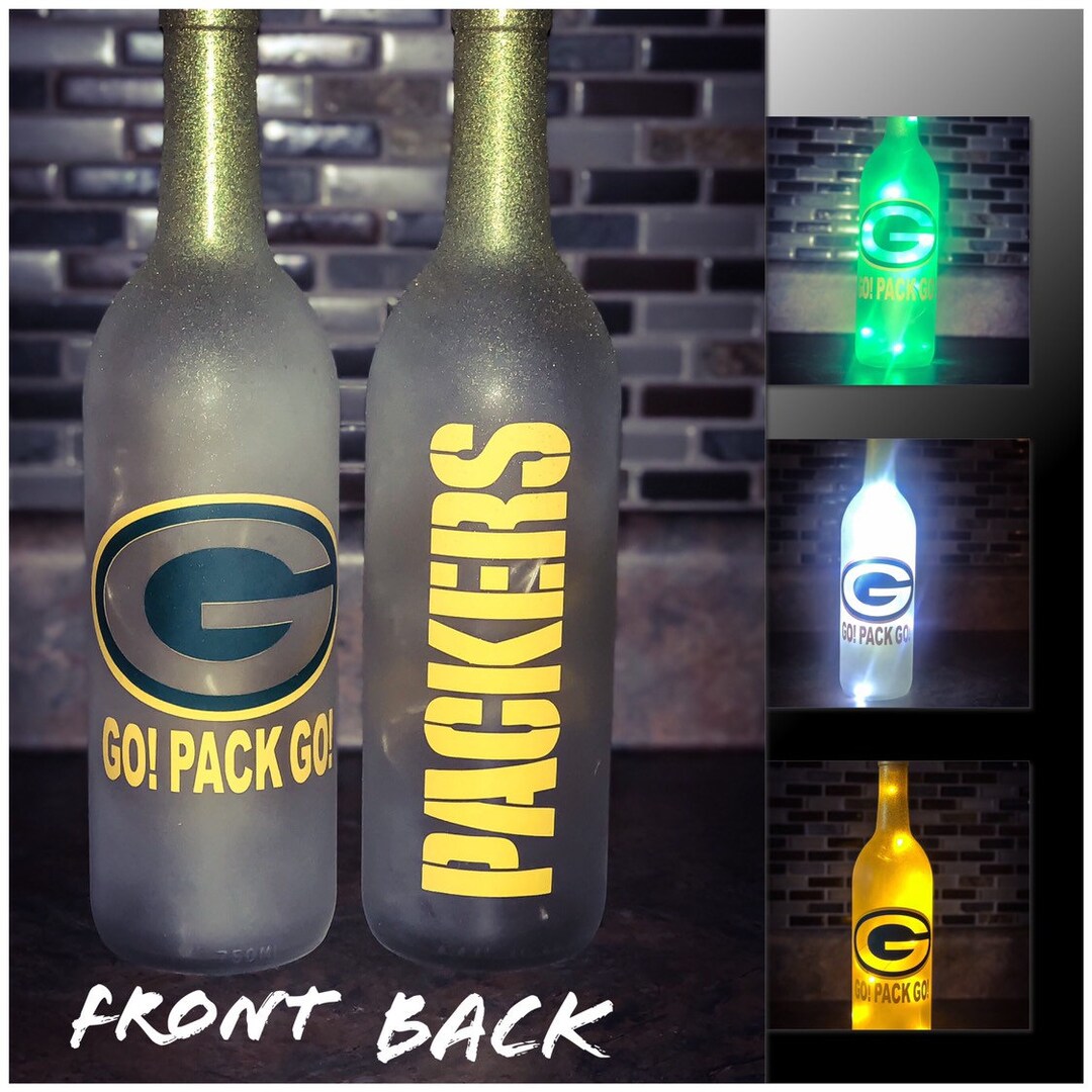Green Bay Packers Light up Wine Bottle - Etsy