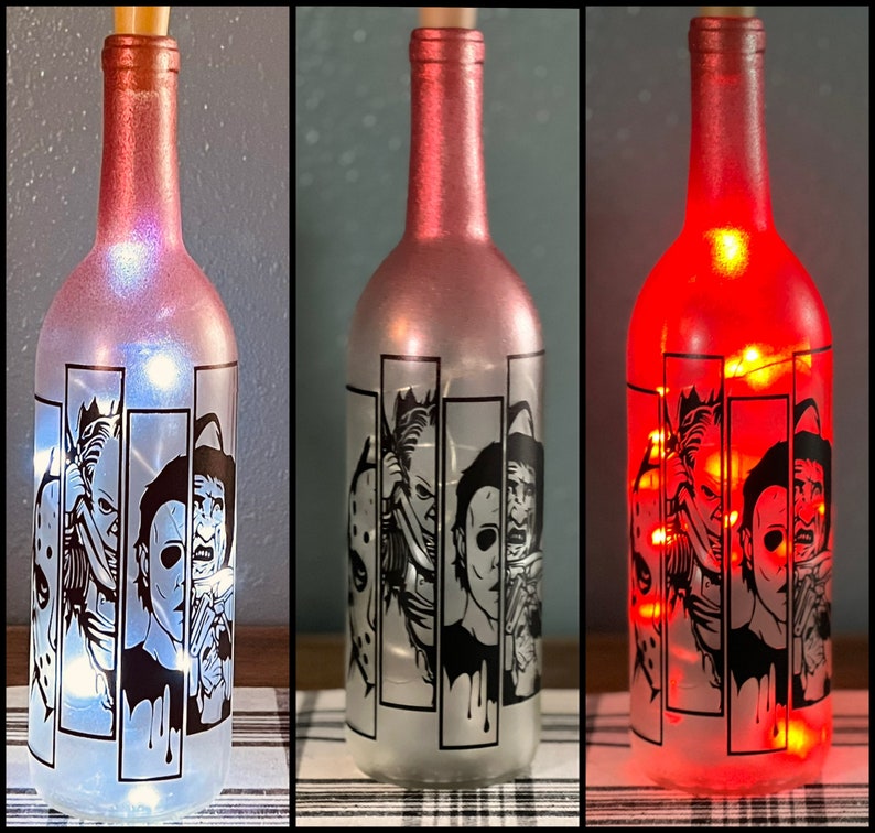 Halloween Group Light up Wine Bottle - Etsy