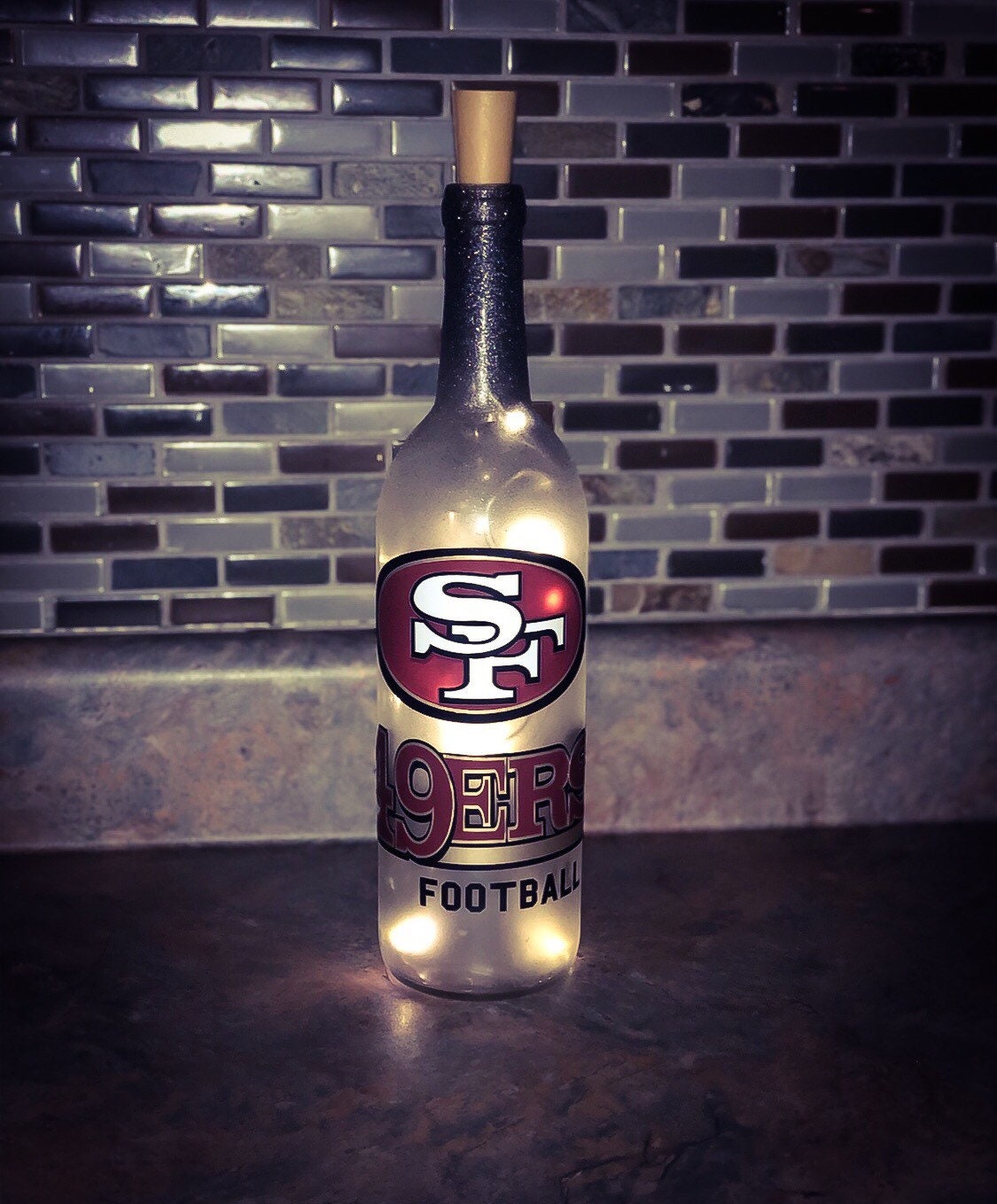 49ers Light up Wine Bottle - Etsy