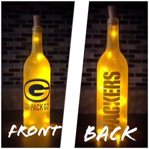 Green Bay Packers Light up Wine Bottle - Etsy