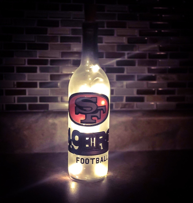 49ers Light up Wine Bottle - Etsy
